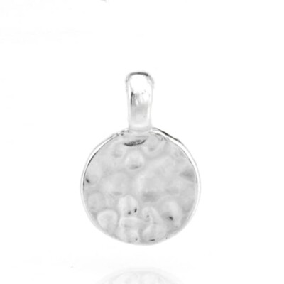 Sterling Silver Small Hammered Disc Charm | eBay