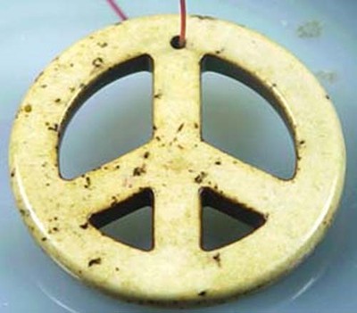 34mm Yellow Turquoise Peace Sign Filigree Pendant | eBay