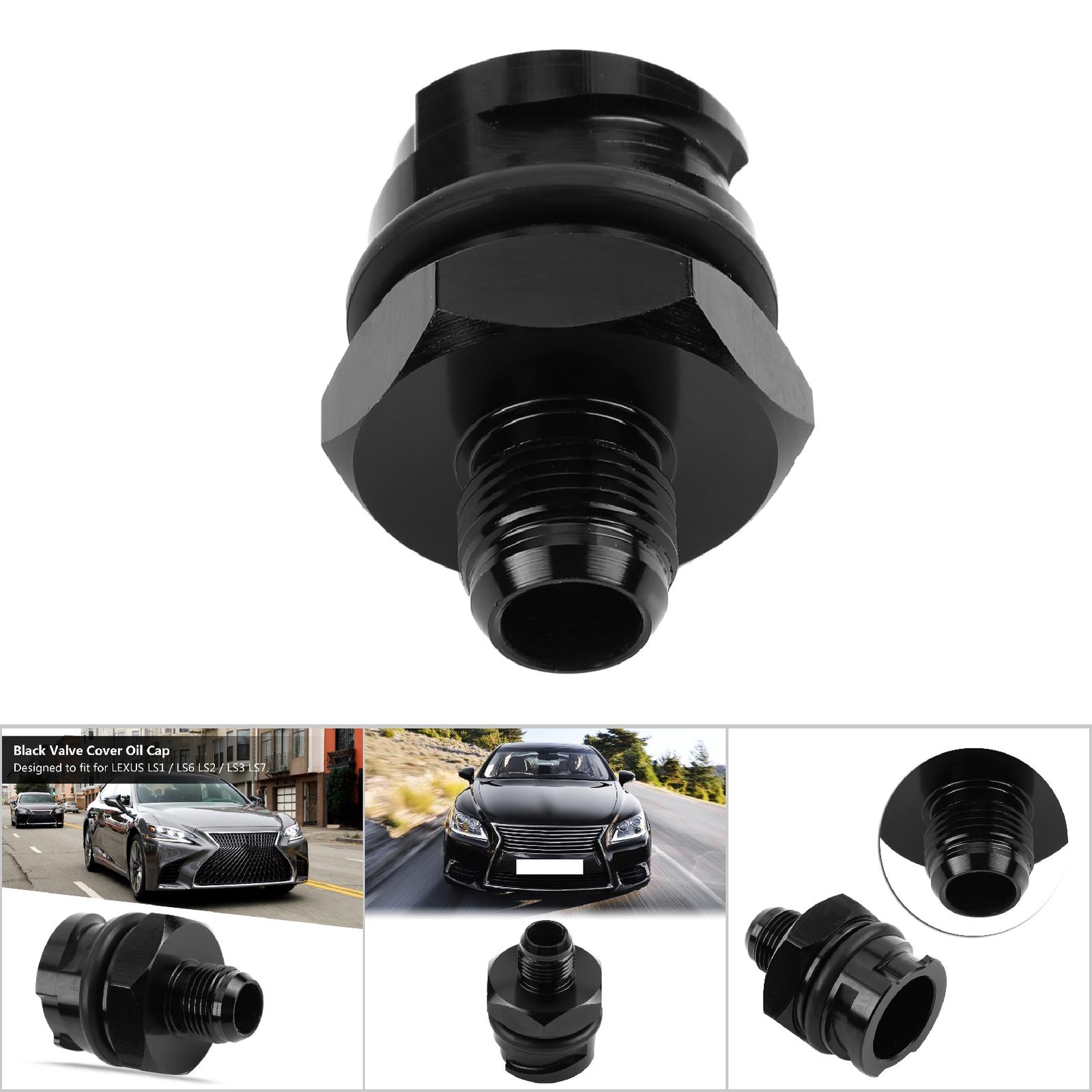 Durable Billet Black Valve Cover Oil Cap For LEXUS LS1 / LS6 LS2 / LS3 ...