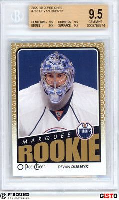 POP 1: Devan Dubnyk RC BGS 9.5: 2009-10 O-Pee-Chee Rookie Gisto True ...