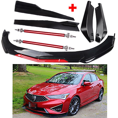 Front Bumper Lip Splitter Spoiler Body Kit + Side Skirt For Acura TLX ...