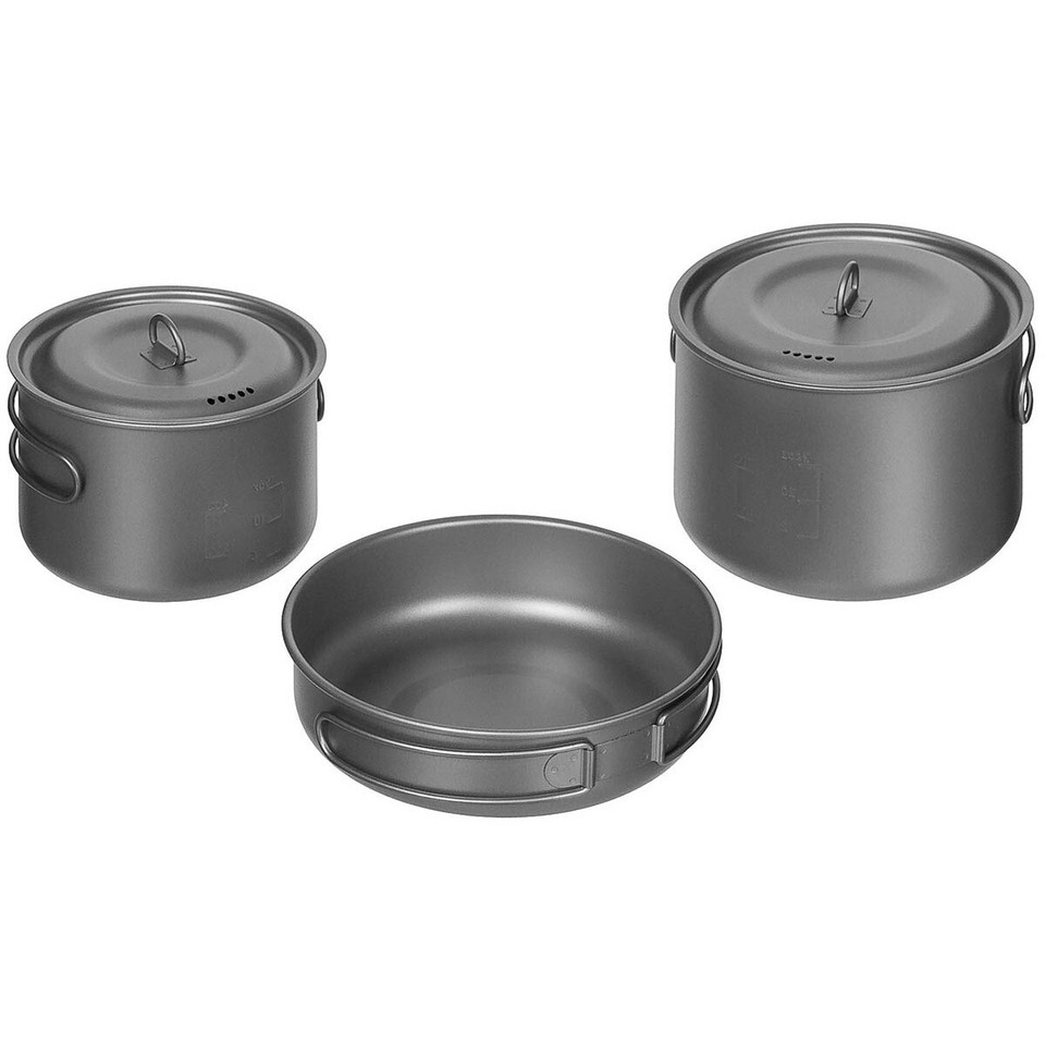 FOX OUTDOOR - Bushcraft Outdoor Hiking TITANIUM Extra Light Mess Kit 5 ...