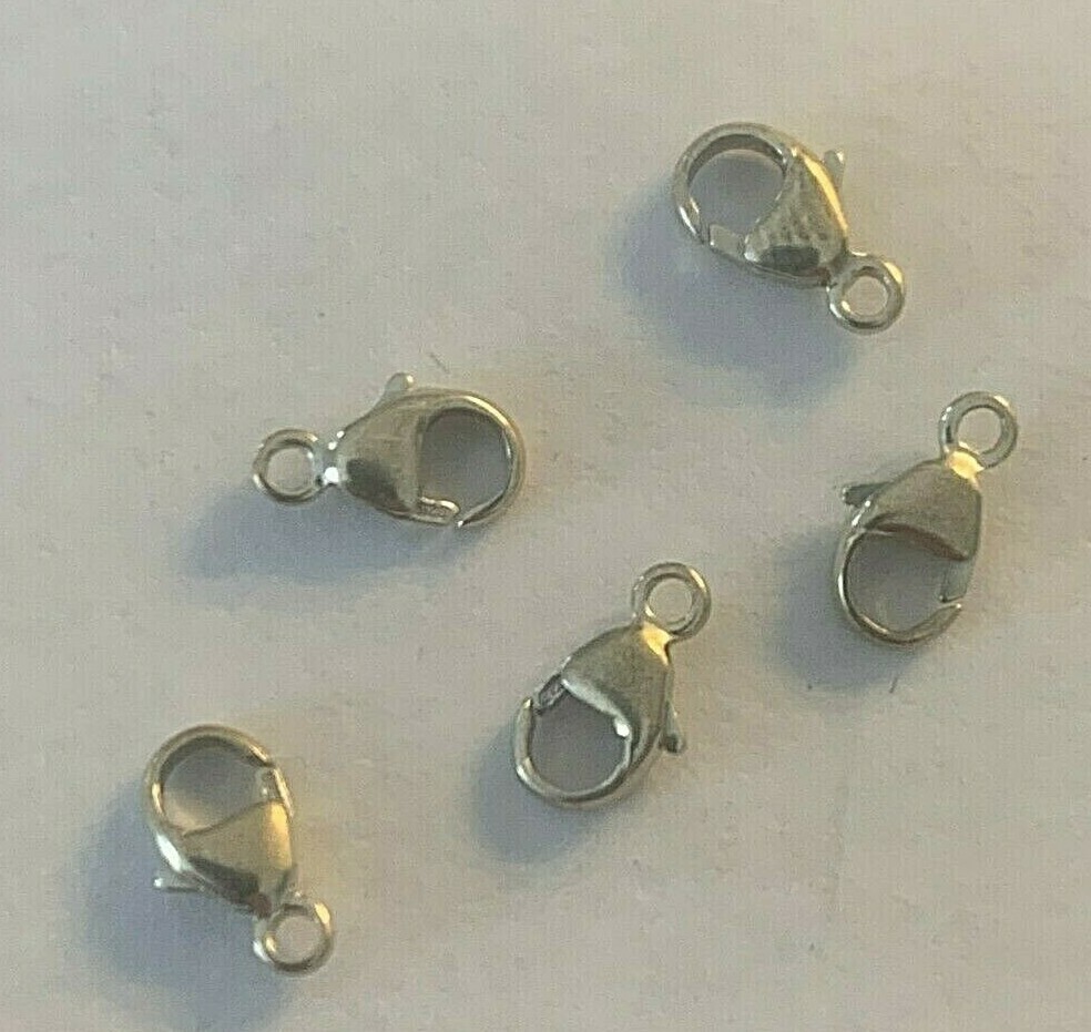 5 Sterling Silver 925 Pear Shape Lobsters Lock 9mm Jewelry Finding ...