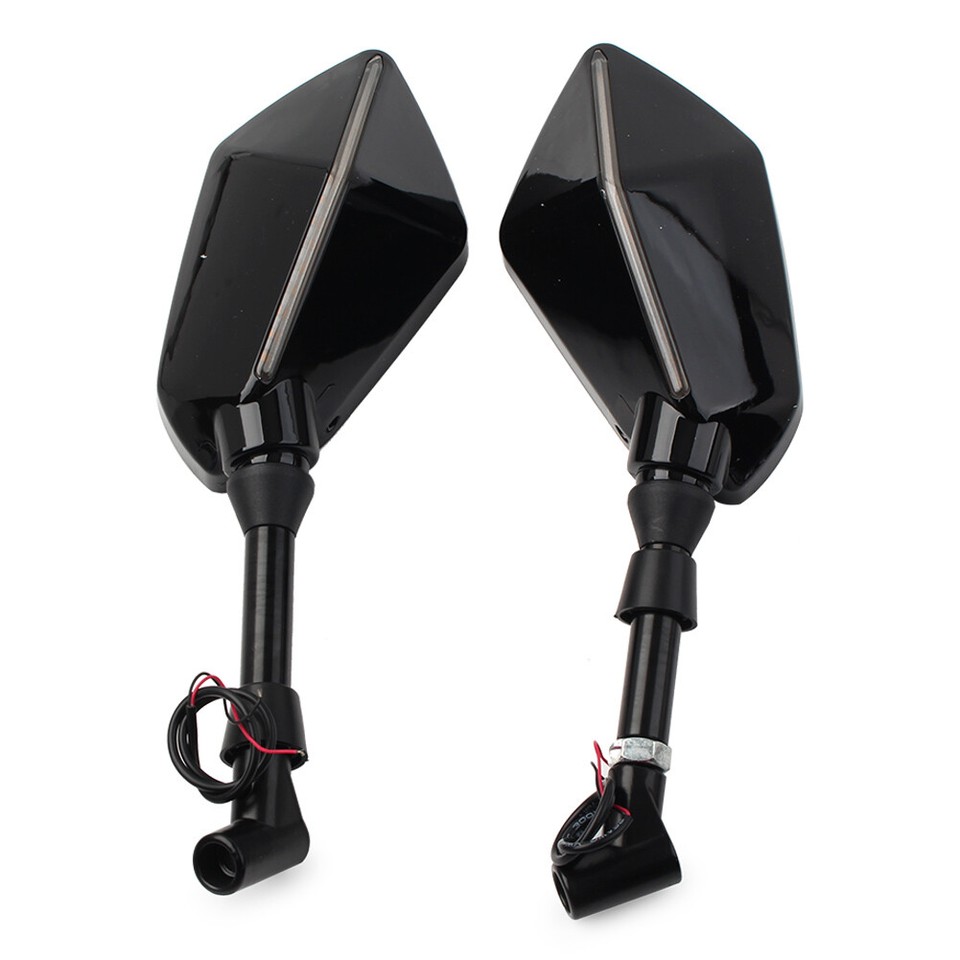 Rearview Turn Signal Side Mirrors 10MM For Kawasaki NINJA Z750 Z800 ...