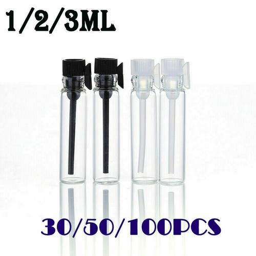 30/100pcs Small Glass Perfume Sample Vials Bottles1/2/3ml Vial Tubes ...