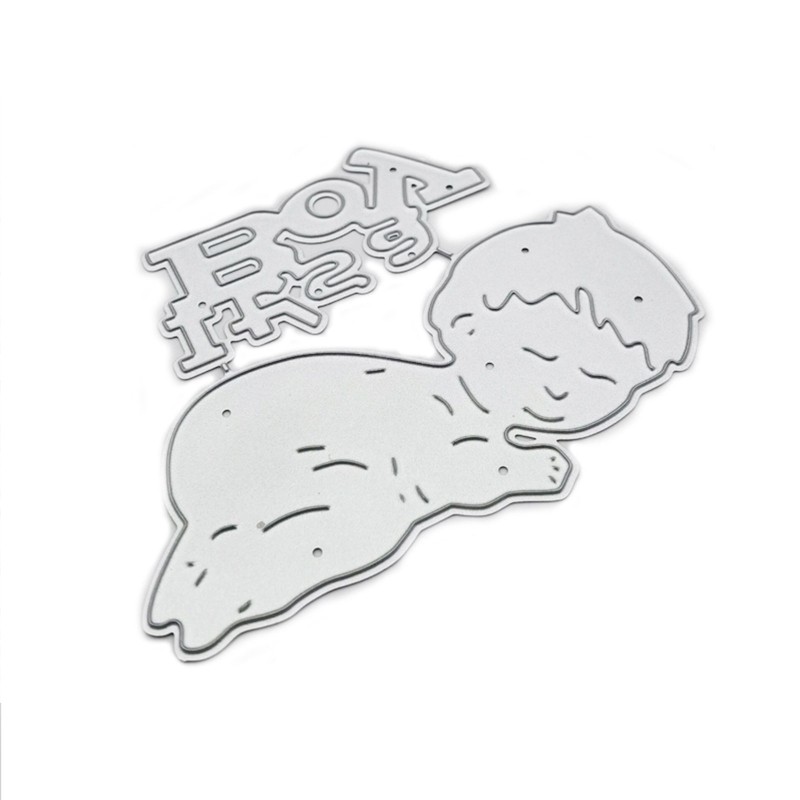 Cute Sleeping Baby Boy Metal Cutting Dies Stencil DIY Scrapbooking Card ...