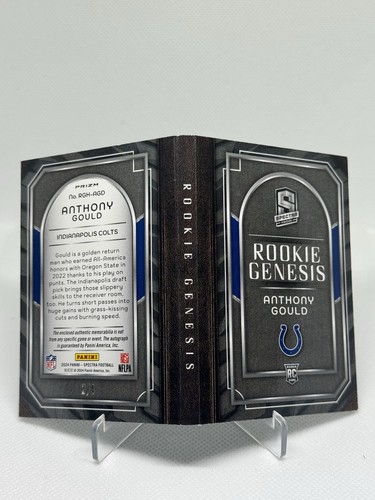 2024 Panini Spectra ROOKIE GENESIS Anthony Gould NIKE RPA BOOKLET 2/4 ...