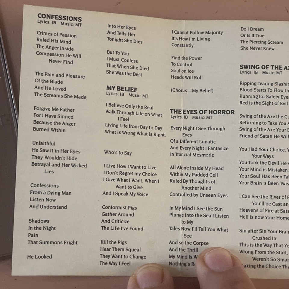 Possessed The Eyes of Horror 1987 Combat Cassette Tape Larry LaLonde ...