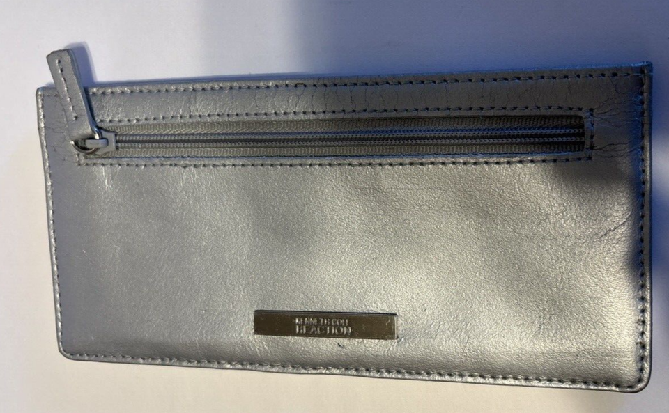 KENNETH COLE CREDIT CARD STACK WALLET SILVER LEATHER CREDIT CARD WALLET ...