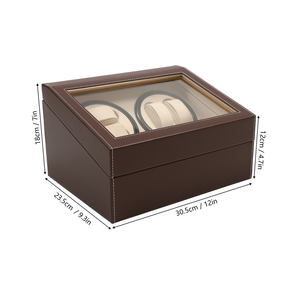 4+6 Automatic Watch Winder Watch Display Box Luxury Storage Case Self ...