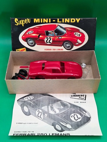 Super MINI-LINDY FERRARI 250 Lemans RED Lindberg Line Car Model Kit NIB ...