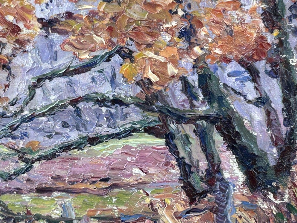 Rare Large Early Joane Cromwell (Catherine Strode) Ca. Landscape Oil ...