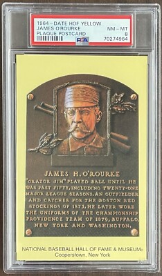 1964-Date HOF Yellow Plaque Postcard, James Jim O'Rourke, PSA 8 | eBay