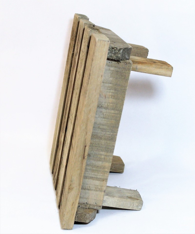 Wood Riser Footed Display Stand 11" Square Rustic | eBay