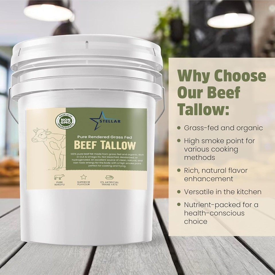 Stellar - Beef Tallow - 100% Grass-Fed & Finished - Good for Cooking, Baking and | eBay