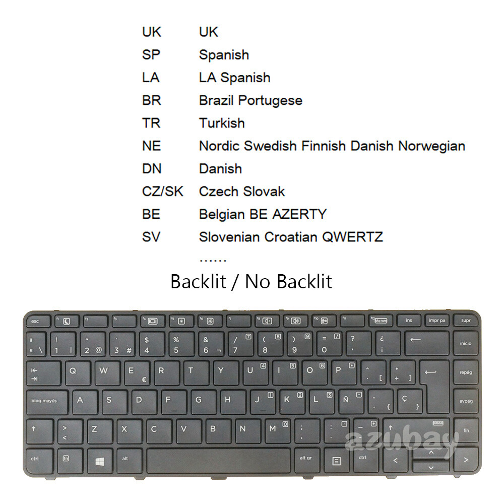 Laptop Keyboard For HP Probook 430 G3 G4, 440 G3 G4, 446 G3 SN6145 ...