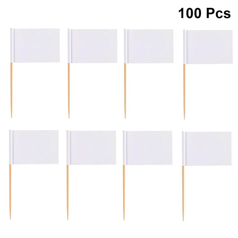 Kraft Paper Flag Toothpick Mini Flags Toppers Cake for Food DIY ...