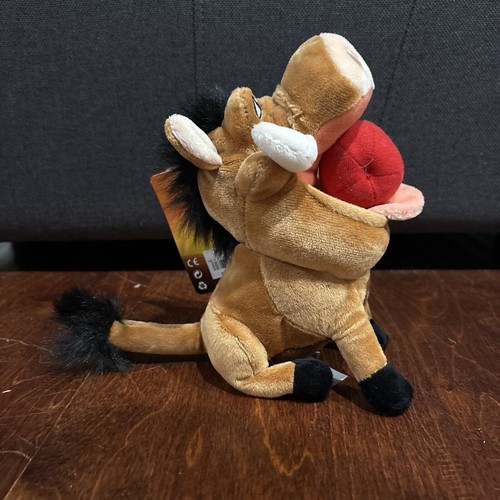 Disney Store 7" Lion King Pumba Pig Warthog With Apple Stuffed Plush ...