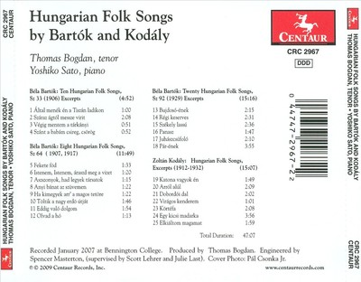 THOMAS BOGDAN HUNGARIAN FOLK SONGS NEW CD 44747296722| eBay