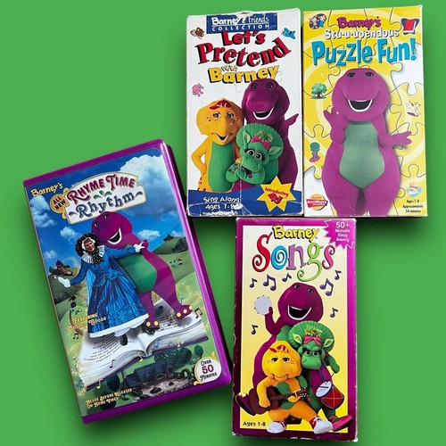 Barney the Dinosaur VHS Tape LOT Rhyme Time Rhythm Let's Pretend With ...