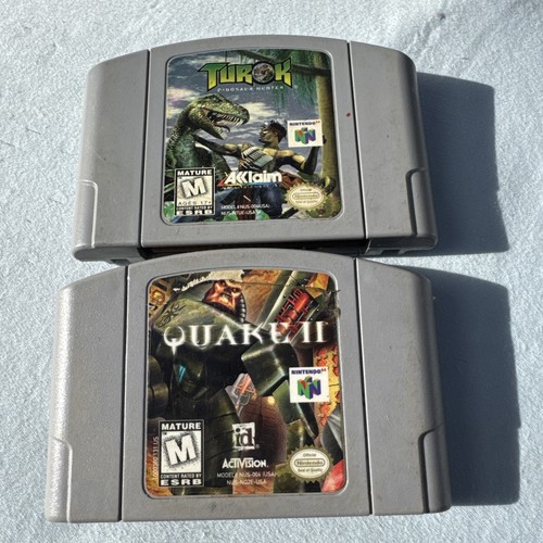 Quake II & Turok Dinosaur Hunter Games for N64 Authentic Nintendo 64 ...