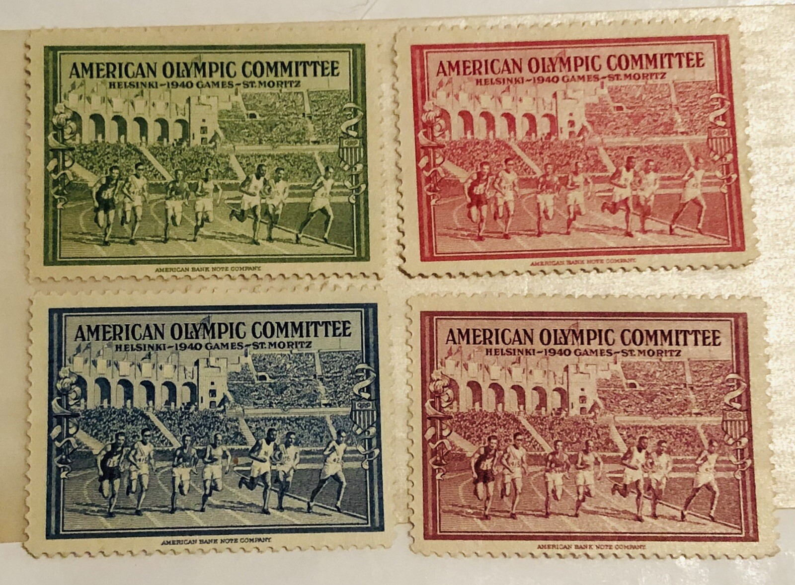American Olympic Committee Helsinki 1940 Games St Moritz Stamp Set | eBay