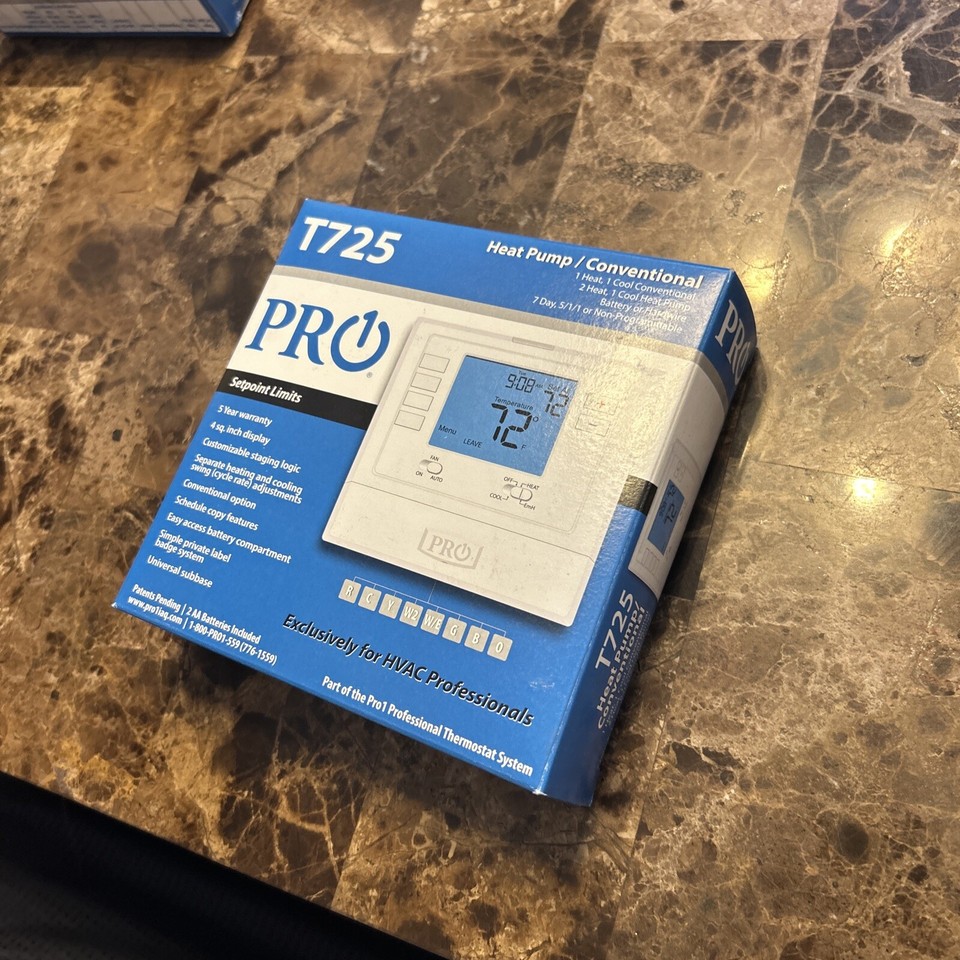 ***NEW***PRO1 IAQ T725 Digital 7-Day or 5/1/1 Programmable Thermostat ...