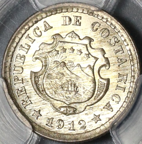 1912 PCGS MS 66 Costa Rica 5 Centimos Silver Mint State Coin (20092601C ...