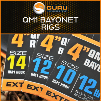 GURU QM1 BAYONET FEEDER HAIR RIGS - NEW | ALL SIZES/HOOKS TO NYLON ...