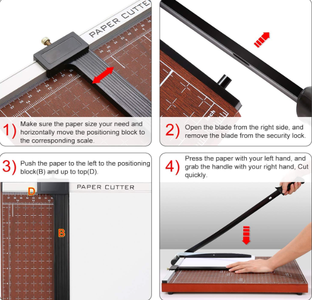 Paper Cutter Heavy Duty 18" Cut Length Professional Large Paper Cutter ...