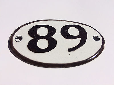 Vintage Oval Enamel Sign Door House Number 89 Hotel Room Porcelain 1960 ...