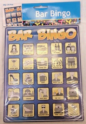 Bar Bingo Drinking Game - Fun Bar Crawl Party Game - Qty. 24 Bingo ...