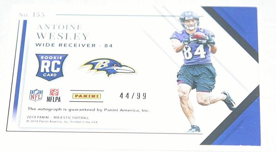 2019 Panini Majestic Rookie Signatures #155 Antoine Wesley (RC) 44/99 ...