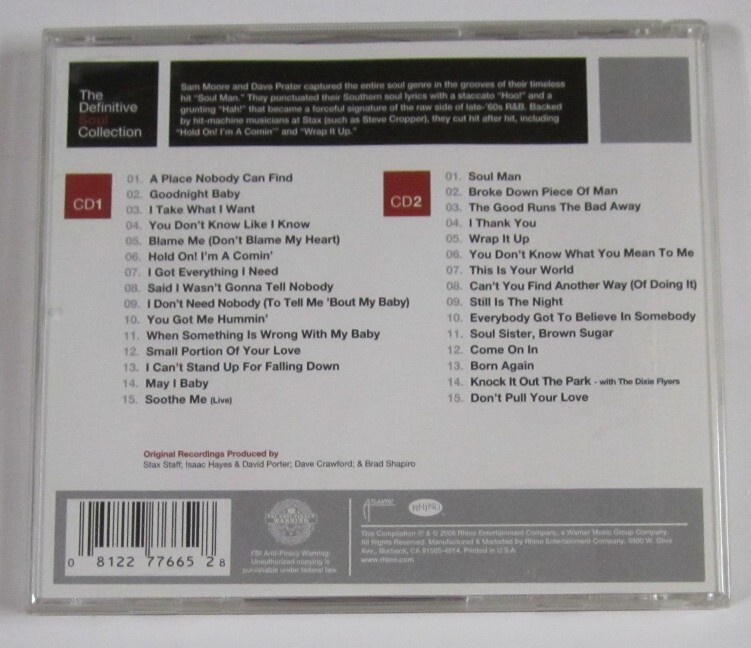 Sam & Dave – The Definitive Soul Collection 2 x CD USED Atlantic/Rhino ...