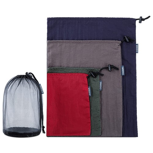 Nylon Stuff Sack Set 5piece 1.4l/2.7l/3l/7.5l/15l Drawstring Storage ...