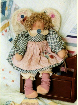 Heavenly Host Tea Dyed Angel Stuffed Doll Pattern Country Stuffed ...