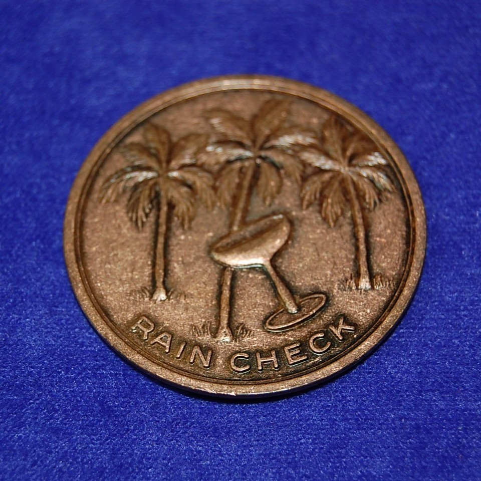 Vintage 1950's to 1960's Palm Springs CA Chi Chi Club Rain Check Medal ...