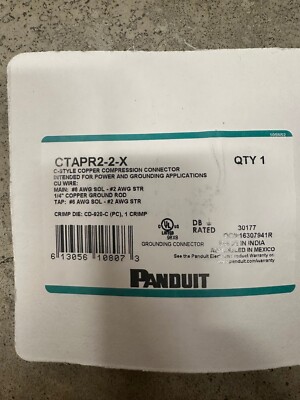 C-Tap Connector 6AWG Solid to 2AWG STR COPPER CTAP2-2-X PANDUIT | eBay