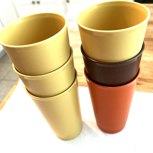 Vintage Tupperware Plastic Cups Tumblers Drinking Glass Lot of 6 Fall ...