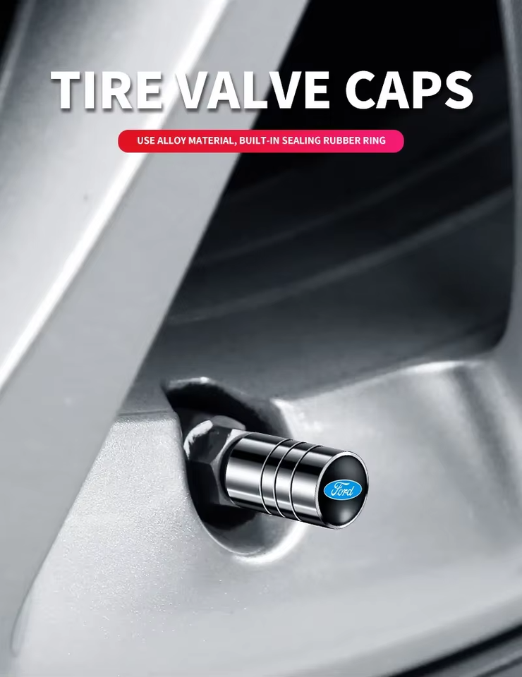 FORD DUST CAPS X4 SILVER (METAL) | eBay UK