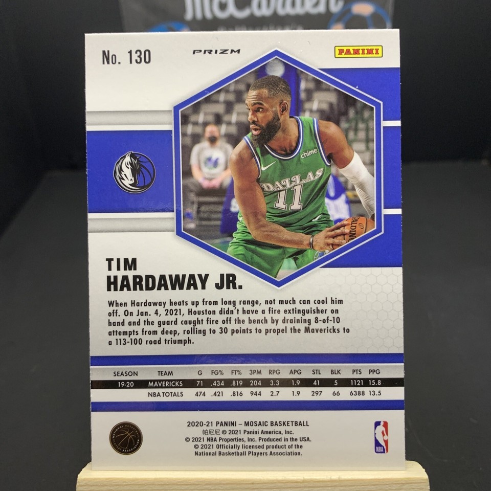 2020-21 Panini Mosaic Yellow Reactive Tim Hardaway Jr. #130 Dallas ...