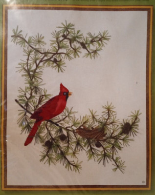 Sunset Designs, Cardinal in Evergreens, Printed Embroidery Kit 2402 | eBay