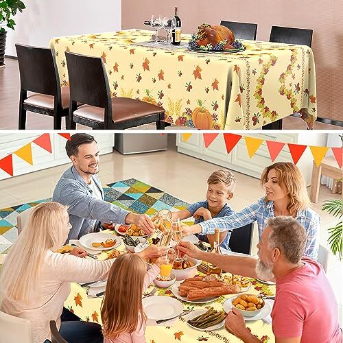 Thanksgiving Tablecloth Disposable Rectangle, 1 Pcs Thanksgiving ...