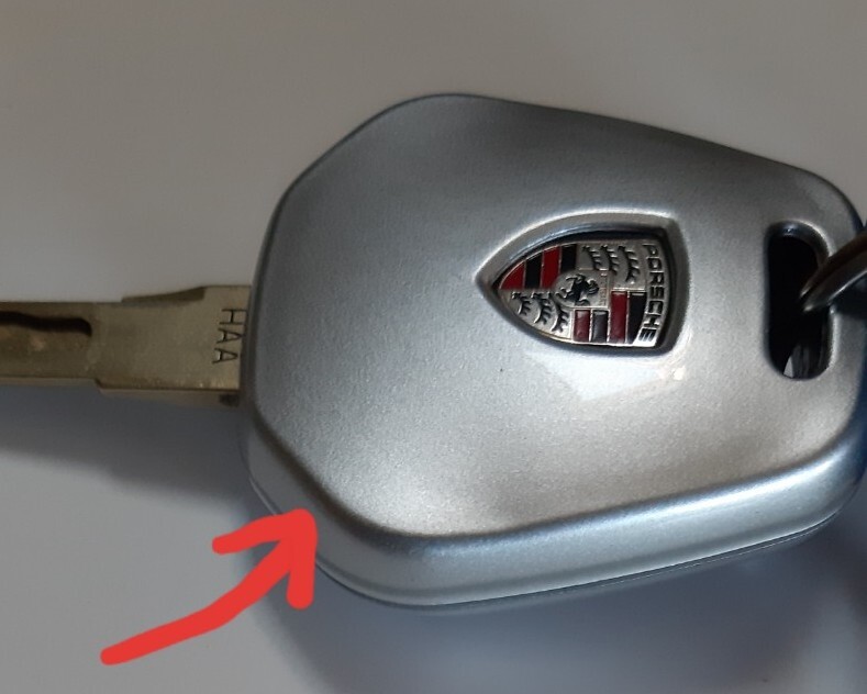 Key fob Case Cover Silver sides for Porsche 911 996 And Boxster 986 ...
