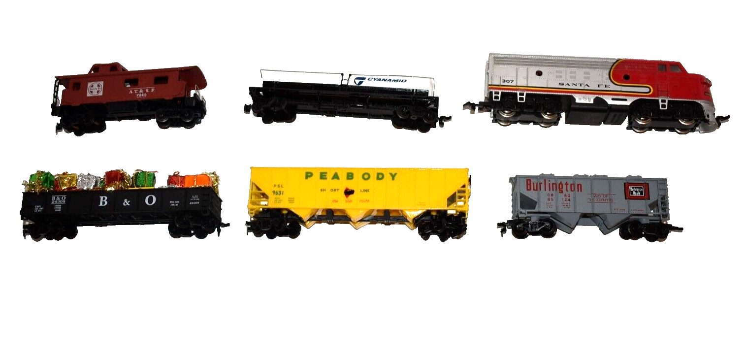 Bachmann H.O Scale Santa Fe Diesel 307 Train Set Engine & 5 Cars Model ...