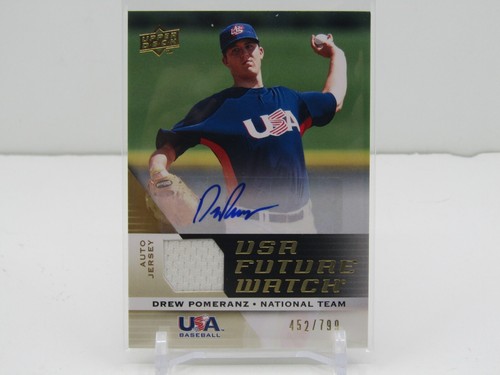 DREW POMERANZ 2009 UD USA FUTURE WATCH PATCH AUTOGRAPH AUTO! #452/799 ...
