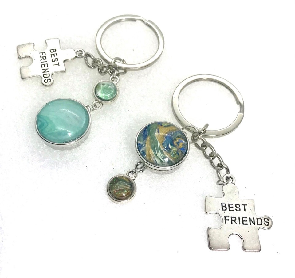 Handmade Key chain key rings charm unique gift idea wearable art ...