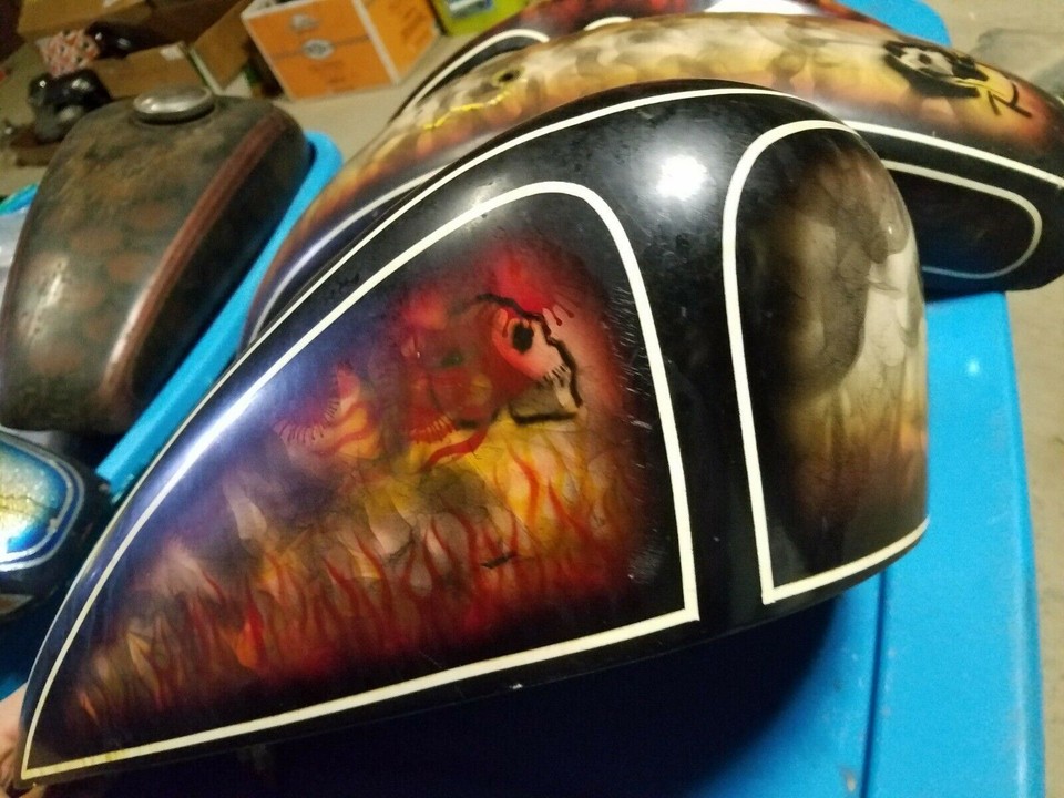 BSA NOS Old Skool Paint Job Zig Zag Man Gas Tank Fenders Chopper ...
