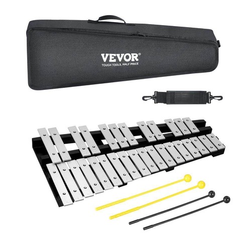 30 Note Percussion Glockenspiel Xylophone Bell Kit with Mallets Drum ...