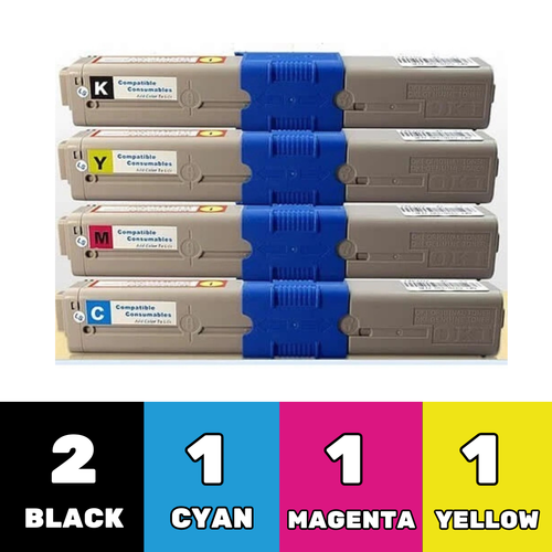 5x Toner Cartridge for OKI C310 C330 C331 C331DN MC361 MC362 MC362DN ...